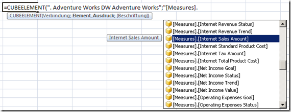 Cube Funktionen in Excel 2007 & 2010